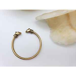 MUSEUM REPRODUCTIONS Egyptian Cat Head Bracelet - Gold Finish