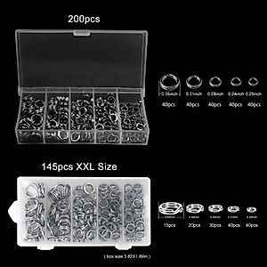 200PCS Stainless Steel Fishing Split Rings, High Strength Double Flat Wire Snap Ring Heavy Duty Lure Connector with Fishing Pliers Scissors Fishing Lanyard Fishing Tool Accessories 5 Size