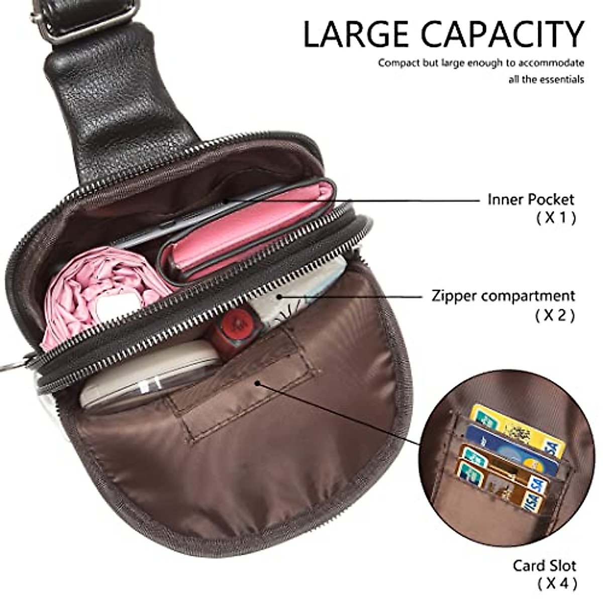 INICAT Small Crossbody Sling Bag Faux Leather Fanny Packs Purses for Women Men Teen Girls (Plus Size-White)