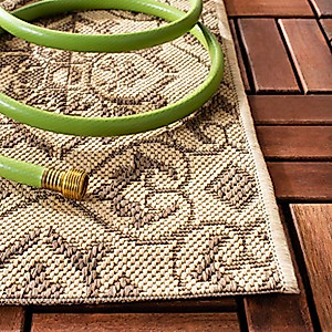 SAFAVIEH Courtyard Collection 2'7" x 5' Red/Cream CY6550 Indoor/ Outdoor Waterproof Easy Cleaning Patio Backyard Mudroom Area Rug