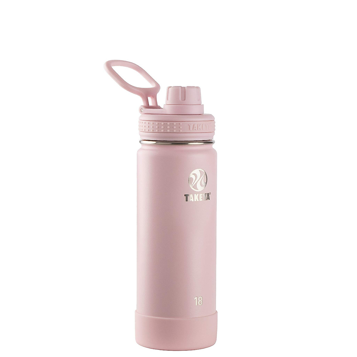 Takeya Actives Insulated Stainless Steel Water Bottle with Spout Lid, 18 Ounce, Blush and Takeya 885395500089 Originals Insulated Stainless Steel Bottle, Spout Lid Navy 18oz