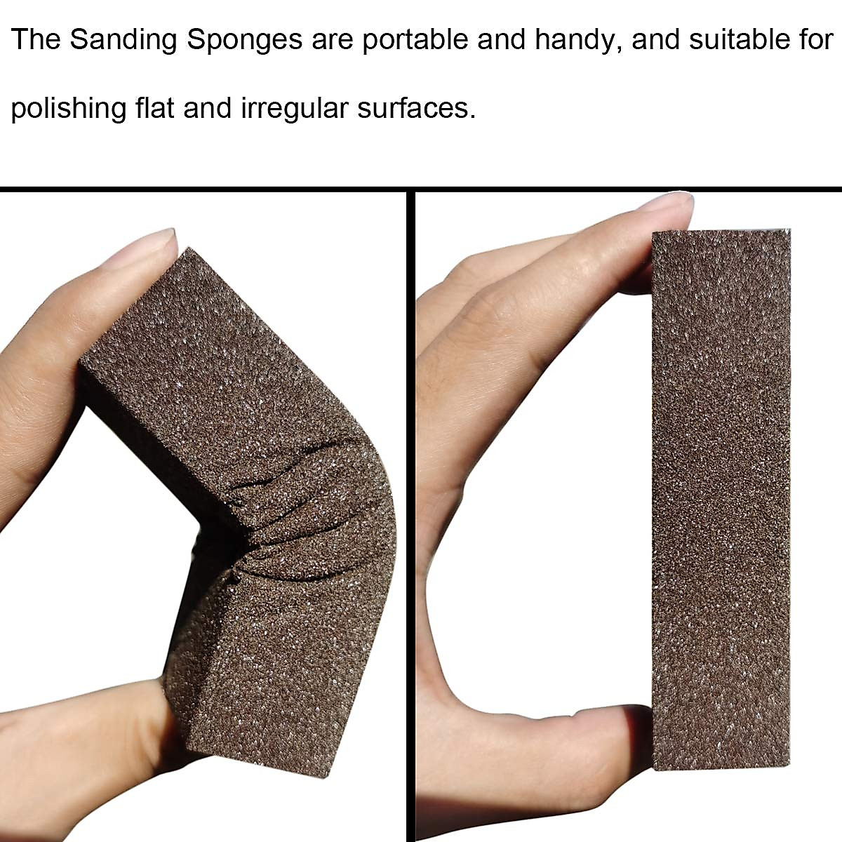 Sackorange 10 Pack 100 Grit Sanding Sponge, Washable and Reusable Sanding Blocks Great for Pot Brush Pan Brush Sponge Brush Glasses Sanding Wood Sanding Metal Sanding (100 Grit-10 Pack)