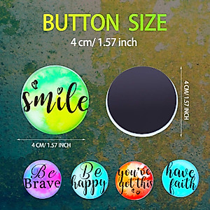 Outus 12 Pieces Motivational Glass Fridge Magnets Inspirational Quote Refrigerator Magnets for Classroom Whiteboard Locker Fridge Supplies