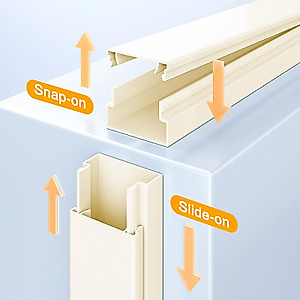 Cord Cover Wall, 157in Delamu Cord Hider Wall Mounted TV, Wire Covers for Cords Cable Management, Cable Raceway Cable Hider Concealer, Cable Cover Wire Hider to Hide Cords, 10XL15.7W0.95H0.55in Beige