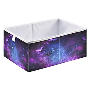 Kigai Starry Galaxy Cube Storage Bins - 11x11x11 in Large Foldable Cubes Organizer Storage Basket for Home Office, Nursery, Shelf, Closet