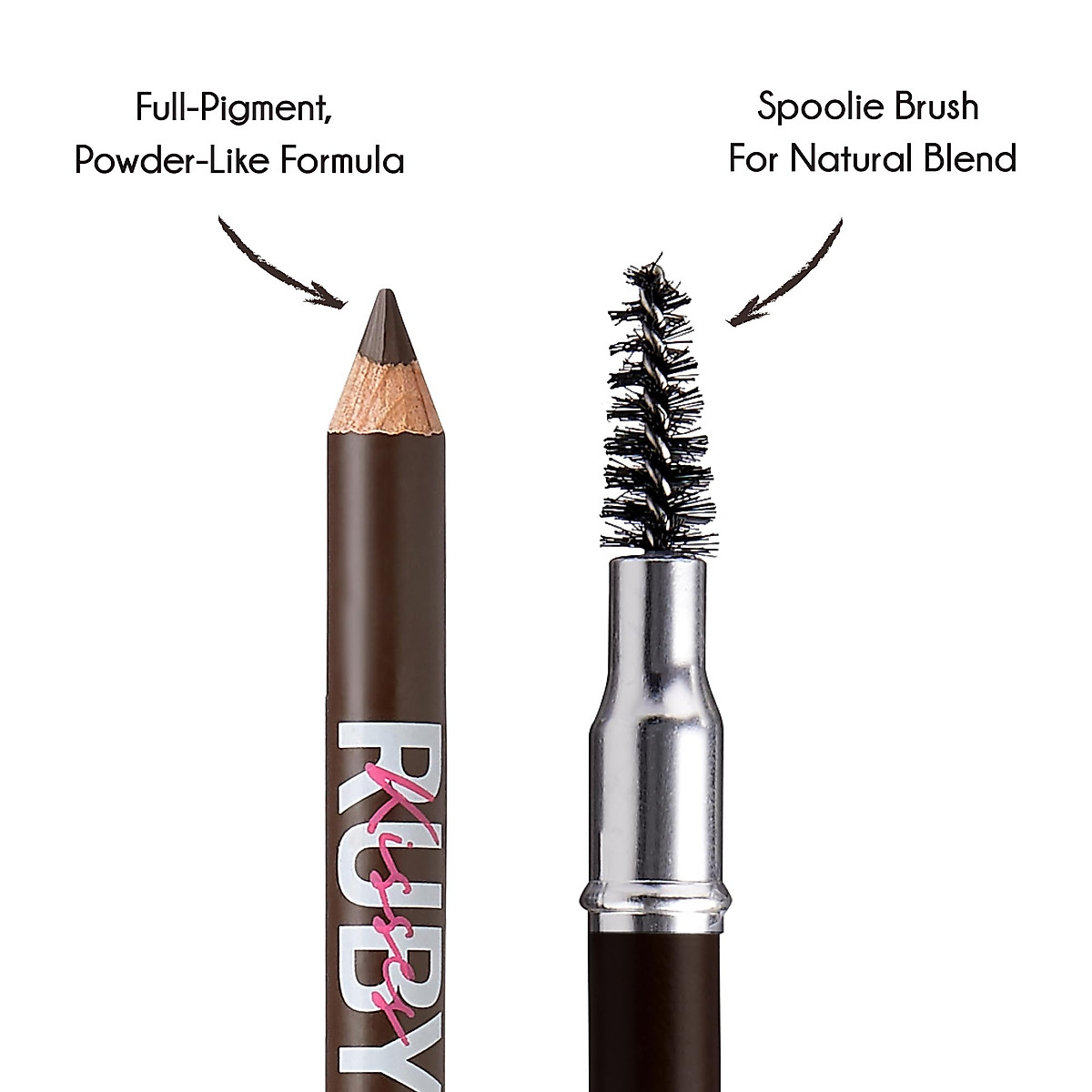 Ruby Kisses GoBrow Eyebrow Pencil, Sharpenable, Longwear, Long Lasting Eyebrow Wooden Pencil for Natural-Looking Brows (Dark Brown)