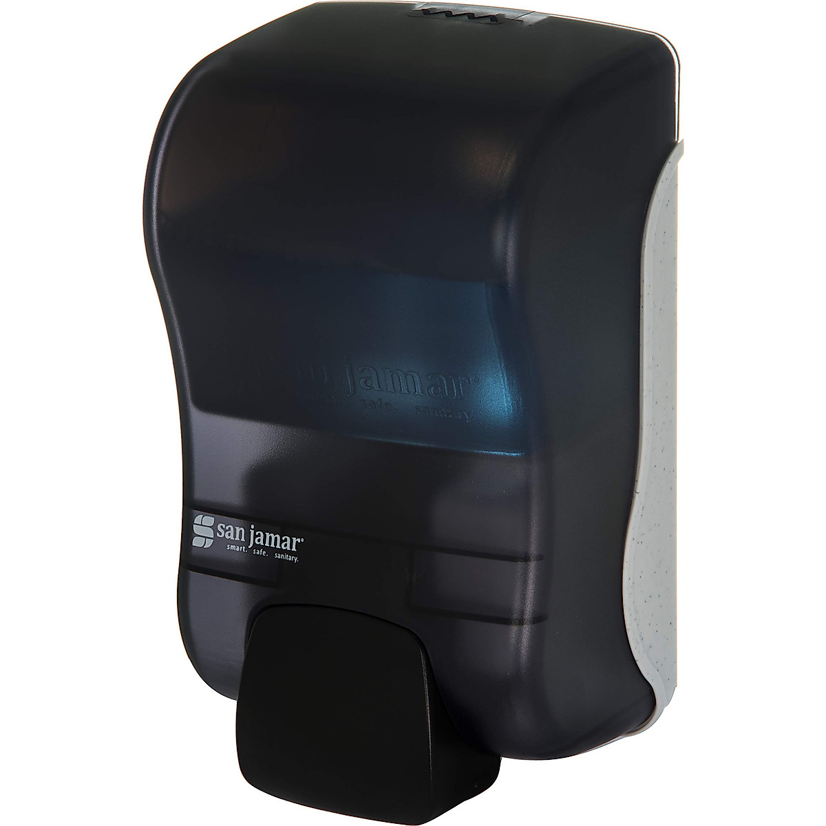 San Jamar Rely Manual Soap Dispenser, Hand Sanitizer Dispenser with Universal Compatibility for Home, Bathroom, Kitchen, Restrooms, Restaurants, Plastic, 900 Ml, Black Pearl