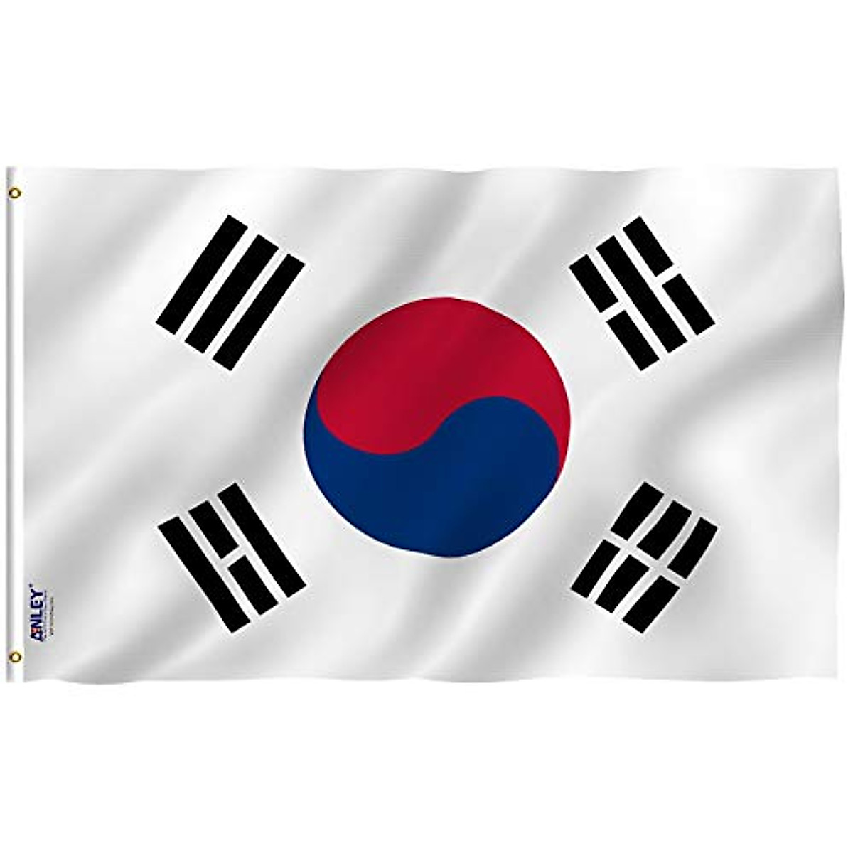 Anley Fly Breeze 3x5 Foot South Korea Flag - Vivid Color and Fade proof - Canvas Header and Double Stitched - S Korean National Flags Polyester with Brass Grommets 3 X 5 Ft