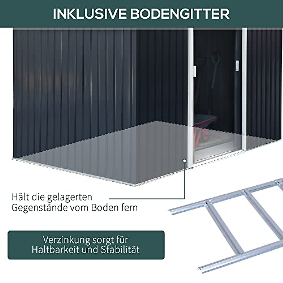 Outsunny 9' x 6' Outdoor Storage Shed, Garden Tool House with Foundation, 4 Vents and 2 Easy Sliding Doors for Backyard, Patio, Garage, Lawn, Dark Gray