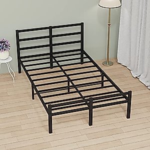 Musen Full Bed Frame with Headboard and Footboard, 14 Inch Platform with Storage, Heavy Duty Steel Metal Bed Frame No Box Spring Needed, Noise Free, Anti-Slip, Easy Assembly (Max Load: 1200lb)