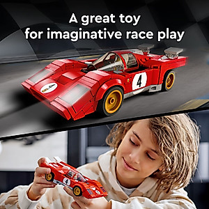 LEGO Speed Champions 1970 Ferrari 512 M 76906 Building Set - Sports Red Race Car Toy, Collectible Model Building Set with Racing Driver Minifigure, Great for Boys, Girls, and Kids Ages 8+