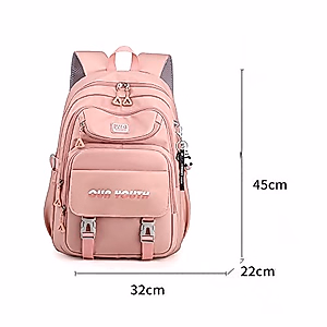 ROER Univeristy Bookbag copmuter Daypack Backpack Outdoor Bag Waterproof Travel Notebook College Backpack for woman (Pink)