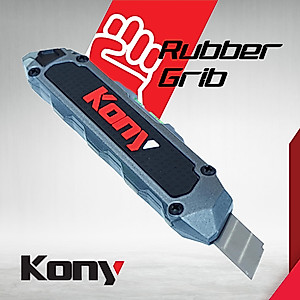 Kony, Heavy Duty Utility Knife, Carpet Cutter, Box Cutter Retractable w/Ruler, Water Bubble Level - Perfect Knife for Crafting, Cutting & Home Projects - Precision Knife (Inches Ruler)