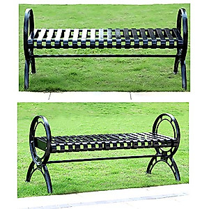 Park Terrace Bench Outdoor Metal Bench,Backless Garden Bench with Armrests Outdoor Rugged Porch Chair Garden Bench, Used for Working Passage/Lawn/Deck, Can Accommodate 2-3 People