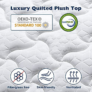 Maxzzz King Mattress in a Box 14 Inch Bamboo & Gel Infused Memory Foam Pocket Spring Hybrid Mattress - Medium Firm - Pressure Relief - Made in USA - CertiPUR-US Certified