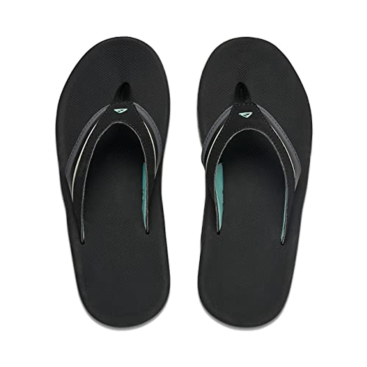 Reef Women's Sandals, Girls Slap 3, Black/Black/Aqua, 5