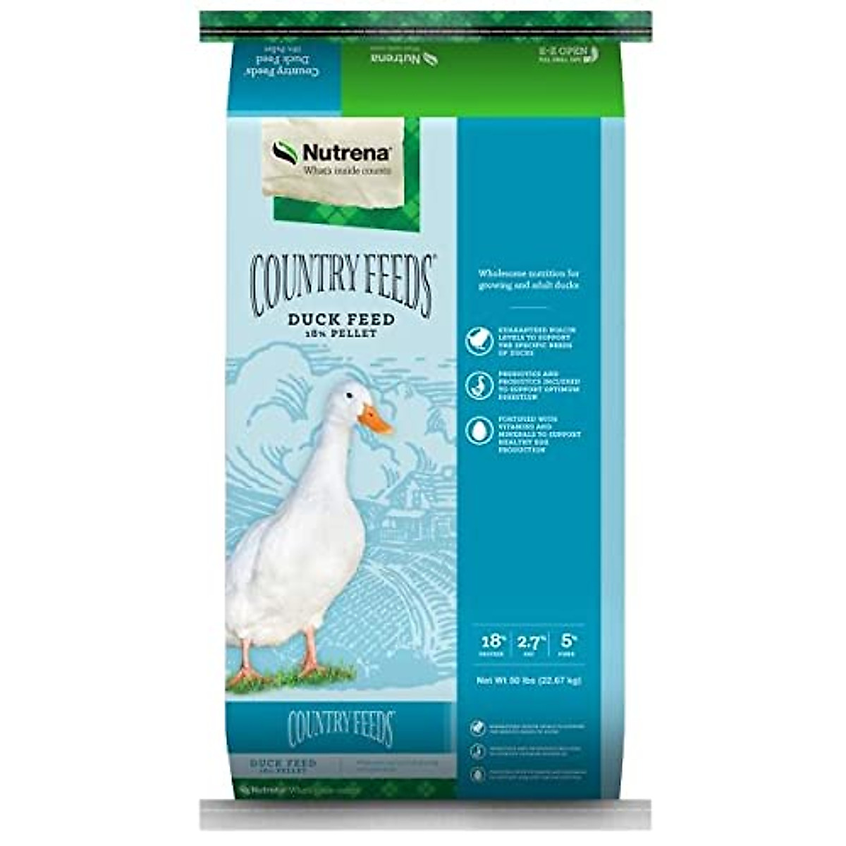 Nutrena Country Feeds Duck Feed 18% Pellets 50 Pounds