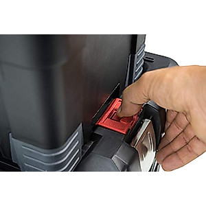 Keter Mobile Hawk Cart and Stackable Tool Box System and Organizer with Telescopic Comfort Grip Handle - Perfect Organization and Storage Chest for Power Drill, Tape Measure, and Small Parts