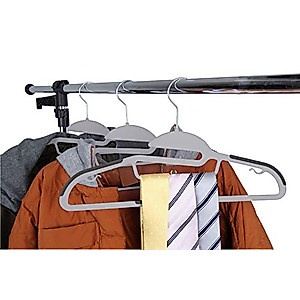 Finnhomy Heavy Duty 50 Pack Plastic Hangers, Durable Clothes Hangers with New Generation Non-Slip Pads,Space Saving Easy Slide Organizer for Bedroom Closet, Great for Shirts, Pants, Gray