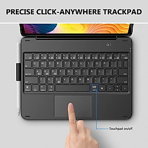 FINTIE Touchpad Keyboard Case for iPad Pro 11-inch (4th / 3rd Generation) 2022/2021 - Magnetically Detachable Bluetooth Backlit Trackpad Keyboard Cover, Also Fit iPad Air 5th/4th Gen 10.9, Black