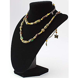 Tytroy Elegant 9" 3D Black Velvet Necklace Jewelry Display Model Bust Stand for Home (Dresser/Shelves) & Business (Showroom/Fair) Storage Decoration & Presentation 1PC