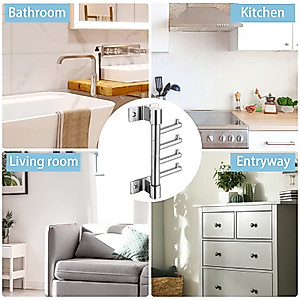 BAMTALK Swivel Towel Hooks Wall Coat Rack with 4 Swivel Arms, Towel Hooks for Bathrooms,Heavy Duty Wall Clothes Hooks, Swivel Coat Rack Hat Rack Wall Mount, Key Holder Hanger