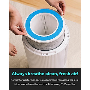 2 Pack HP102 Replacement Filter Compatible with Shark Air Purifier HP100, HP102, HP152, HP102PET, HP105, HP130, HP132, HC450, HC451, HC452, HC455, Part No. HE1FKPET, HE1FKBASMB, HE1FKBAS, HE15FKPET