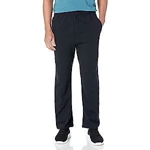 Jerzees mens Fleece Sweatpants, Open Bottom - Black, Large US