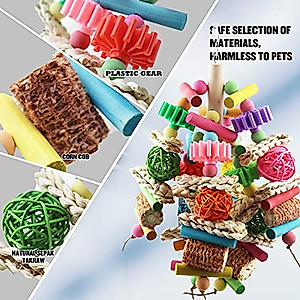 Bird Toys, Parrot Toys for Large Birds, Natural Corn cob African Grey Parrots, Macaws, Cockatoos, Amazon Parrots chew Toys, Birdhouse Hanging Toys
