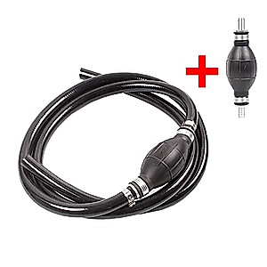 BARTOO Fuel Line Assembly,3/8in Nylon Braided Marine Fuel Hose Line Assembly with Primer Bulb for Marine Outboard Boat Motor RVs Tractors and Caravans,6FT