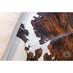 Genuine Dark Brindle Tricolor Cowhide Rug XL Size 6 x 7-8 ft. - 180 x 220 cm