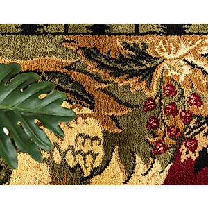 Unique Loom Barnyard Collection Area Rug - Farm (4' 1" Square, Cream/ Black)