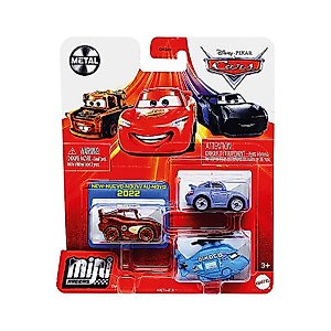 Disney Pixar Cars Mini Racers Radiator Springs 3-Pack, Lightning McQueen, Rotor Turbosky & Sally