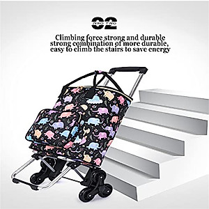 ZZCX Stair Climber Trolley 3 Wheels Heavy Duty Shopping Hand Truck,45inch Handle Height Load Capacity of 20 Kg, Built-in Insulation, Folding Grocery Cart Widely Used,3