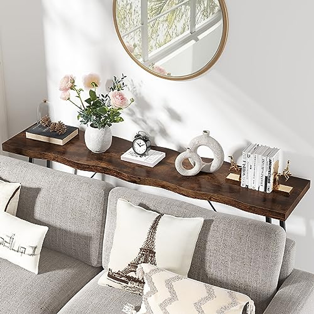 Tribesigns Long & Wider Console Table, 71 inches Behind Couch Table Industrial Entryway Table, Vintage Hallway Table, Rustic Long Sofa Table, Large Accent Table for Living Room & Entrance