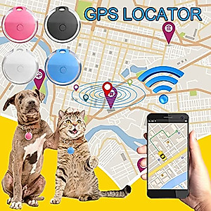 Dog Tracker, Cat Tracker, Mini Dog Tracking Device Locator Round Portable Bluetooth Intelligent Anti-Lost Device for Luggages/Kid/Pet Bluetooth Alarms