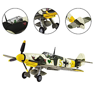 HANGHAN 1/72 BF109 Fighter Plane Metal Fighter Military Model Diecast Plane Model for Collection or Gift