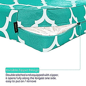 idee-home Patio Cushion Covers Replacement, Outdoor Cushion Covers Slipcovers for Patio Furniture, Couch Seat Cushions Cover with Zipper, Sunbrella Waterproof Slip Covers Outside (Set of 6, 22x24 in)