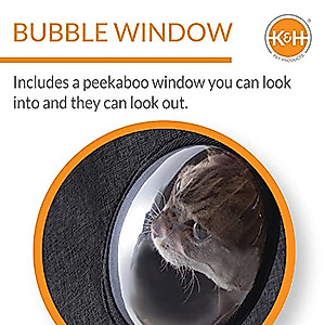 K&H PET PRODUCTS Universal Mount Kitty Sill Cat Window Perch 14 X 24 Inches Hooded Fleece with Window