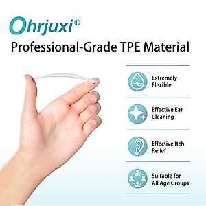 Ohrjuxi® Ear Cleaners - 72 PCS Reusable Ear Wax Removal Tools, Professional-Grade TPE, Effective & Gentle Earwax Removal Cleaning Kit, Clogged & Itch Ear Relief - Suitable for Kids, Adults, Seniors