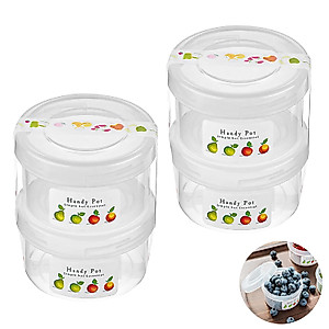 WonLiq 4 Pack - Small Food Storage Container with Lids, Reusable Plastic Fresh Fruit, Berry, Snack, Nut Organizer Box for Refrigerator, BPA Free | Microwave | Dishwasher