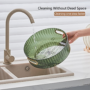 360 °Rotating Lazy Susan Organizer, 9" Large Green Turntable Organizer for Spice Rack, Cabinet, Kitchen Countertop Cupboard, Acrylic Bathroom Counter Organizer for Candle, Lotion Bottle, Cosmetics