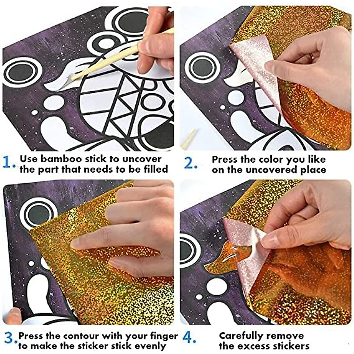 Children's Early Education Cartoon Magic Transfer Paper, Magic Sticker Painting Art Kits, Cartoon DIY Magic Sticker Transfer Painting Crafts for Kids Arts and Crafts Toys for Children Gift (15pcs-B)