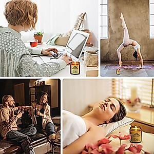 Home Scented Candles, Jar Single Wick Candle, Chamomile and Eucalyptus Aromatherapy Candles, Naturally Scented Soy Candles for Cleansing House Yoga Chakra Healing, Over 45 Hours of Burn Time