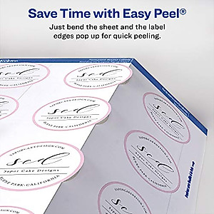 Avery Printable Round Labels with Sure Feed, 2" Diameter, Glossy White, 60 Customizable Labels (22817)