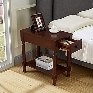 Ball & Cast Wood End Tables, 13" W, Dark Brown-Open