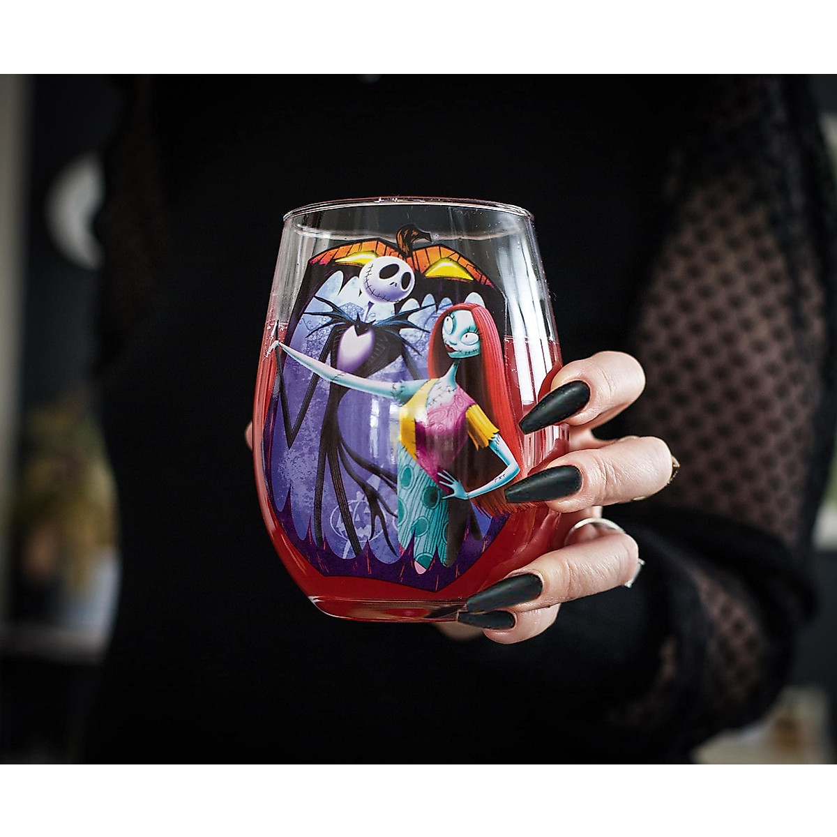 The Nightmare Before Christmas "Meant To Be" Stemless Glass | Holds 20 Ounces