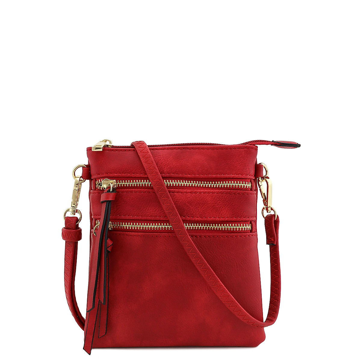 Functional Multi Pocket Crossbody Bag (Red)
