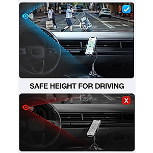 TORRAS [Truck Friendly 15in Car Cup Holder Phone Mount [Easily Install & Adjustable] Long Gooseneck Cupholder Cell Phone Mount for Car Truck Fit with iPhone 13 12 Pro Max Samsung Galaxy S22 S21 & All