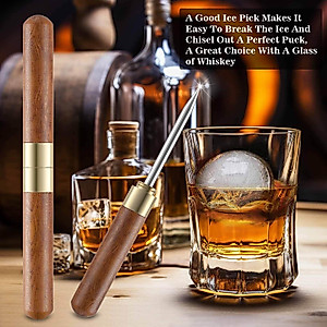 Rerdeim 【Pack of 2】Ice Pick, Ice Pick Tool With Cover Non-Slip, Ice Picks Stainless Steel For Breaking Ice, Easy Grip, For Kitchen, Bars, Camping, Restaurant, Bartender